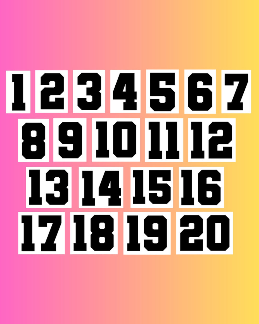 Sport Varsity Font Numbers up to 100 Vinyl Decals~labels~stickers ...