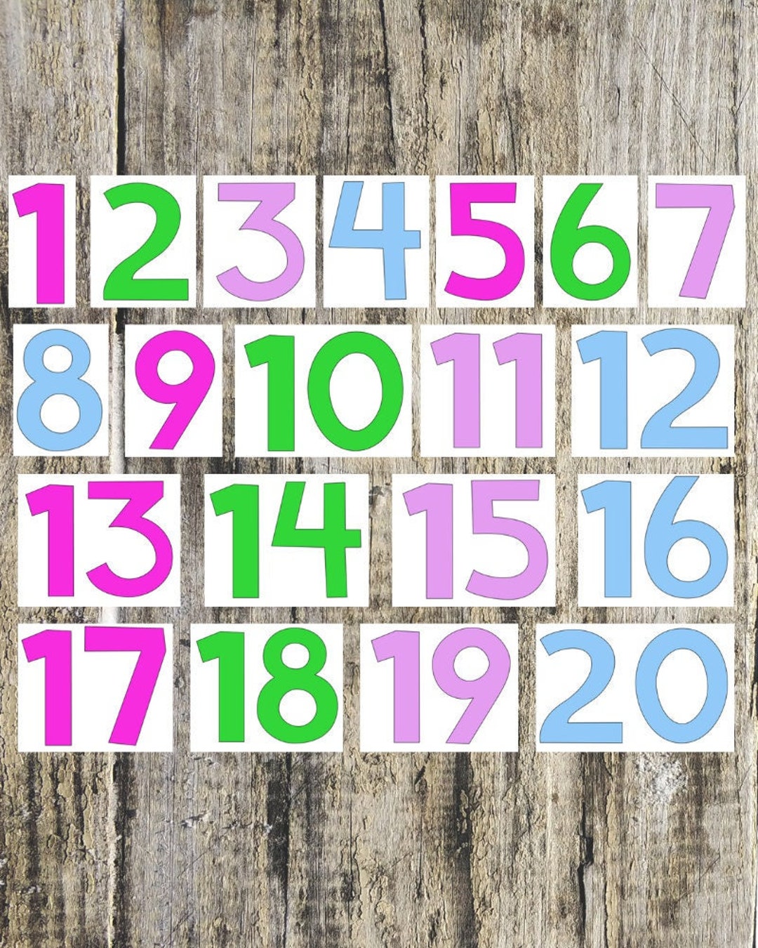 Number Decals Multi-colored up to 100: Vinyl Sticker Labels for ...