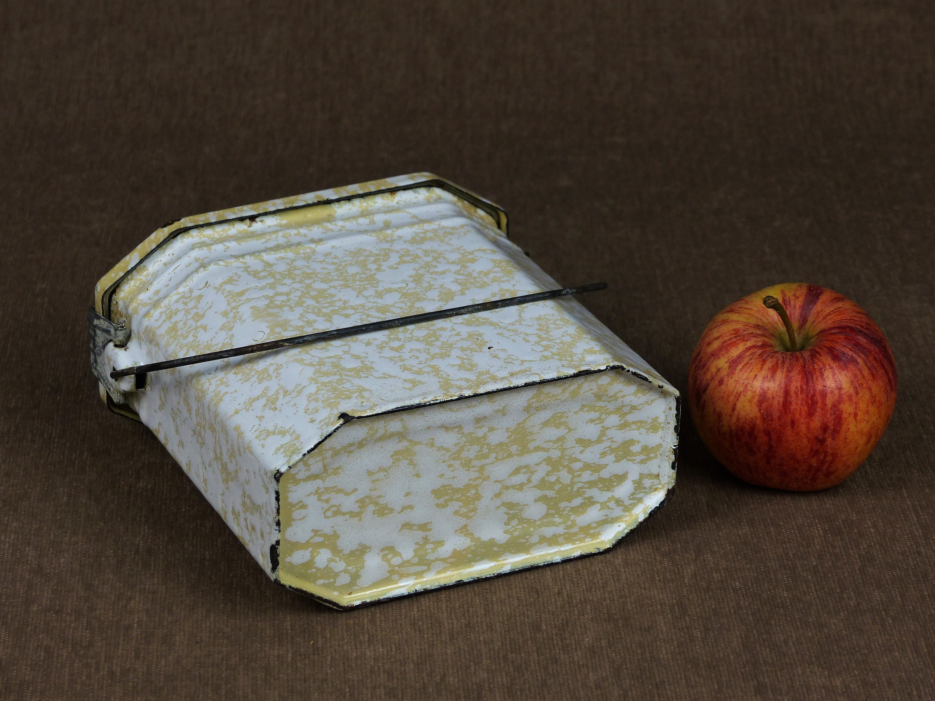 Vintage French Enamel Workman's Lunch Box