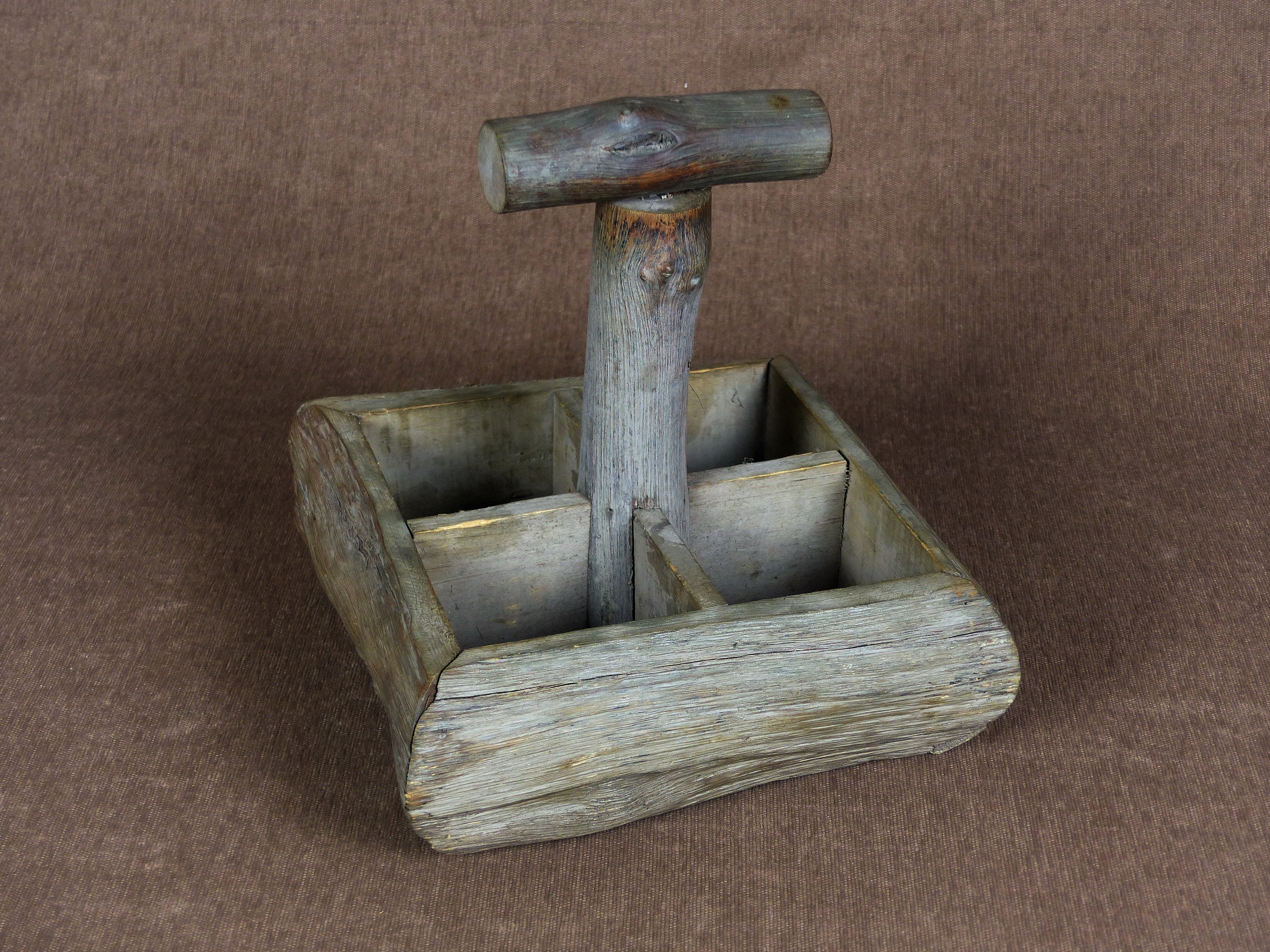 Vintage French Rustic Wood Caddy - Etsy