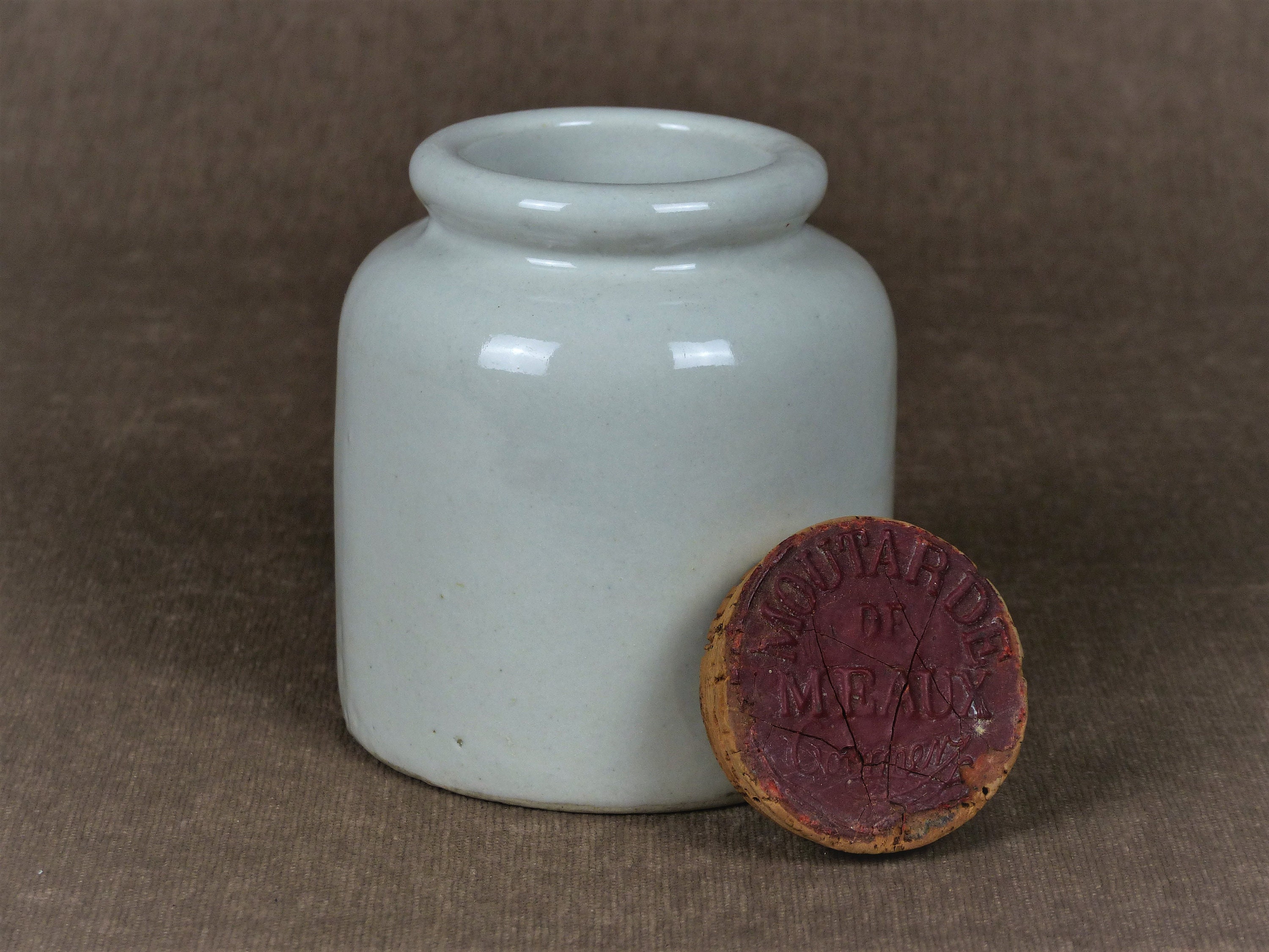 Vintage French Stoneware Mustard Crock