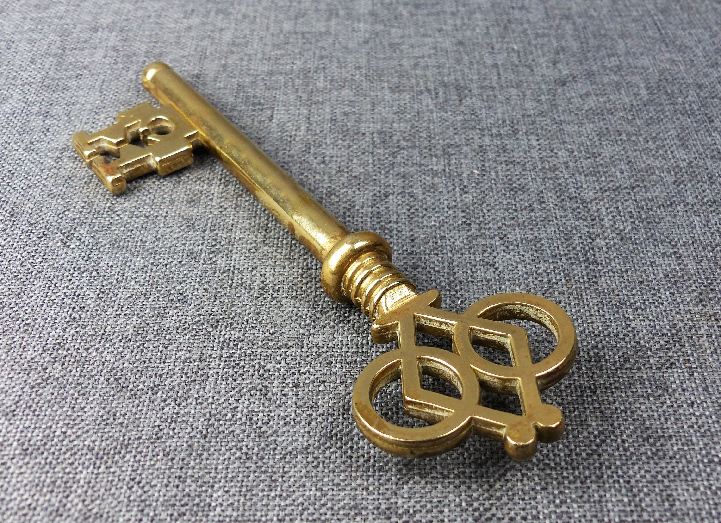 LARGE Vintage French Brass Chateau Key