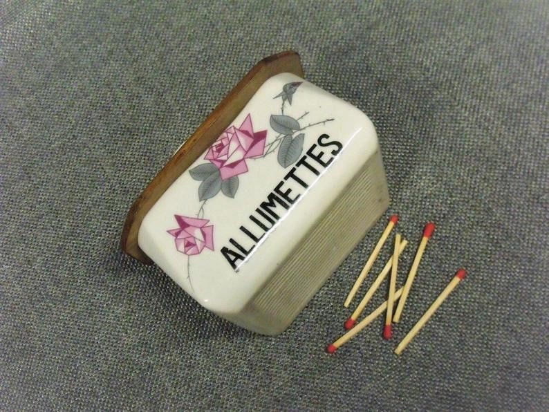 Vintage French Porcelain Match Box