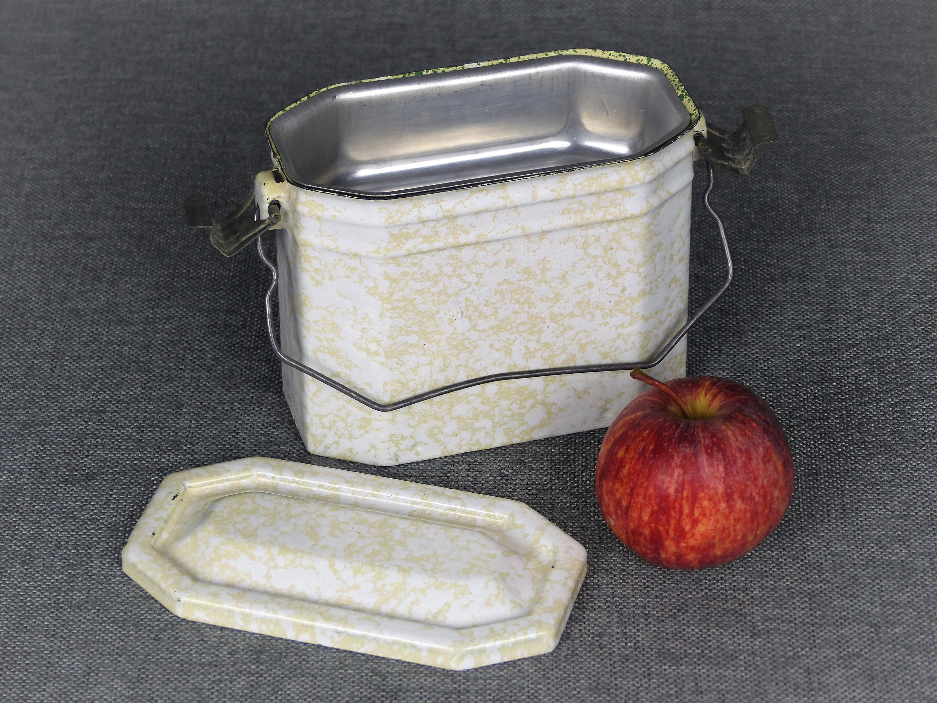 Vintage French Enamel Workman's Lunch Box