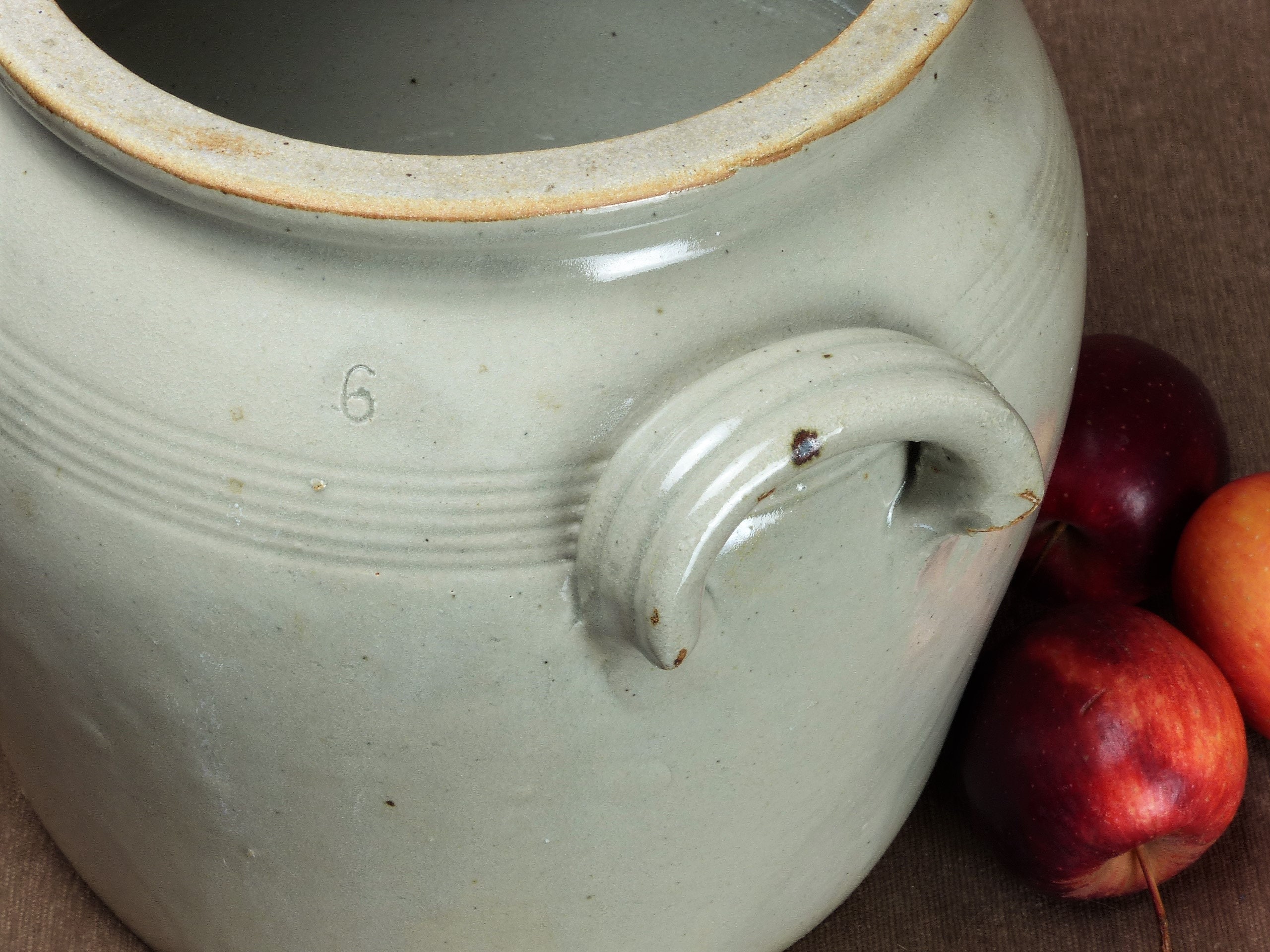 LARGE Antique French Stoneware Crock