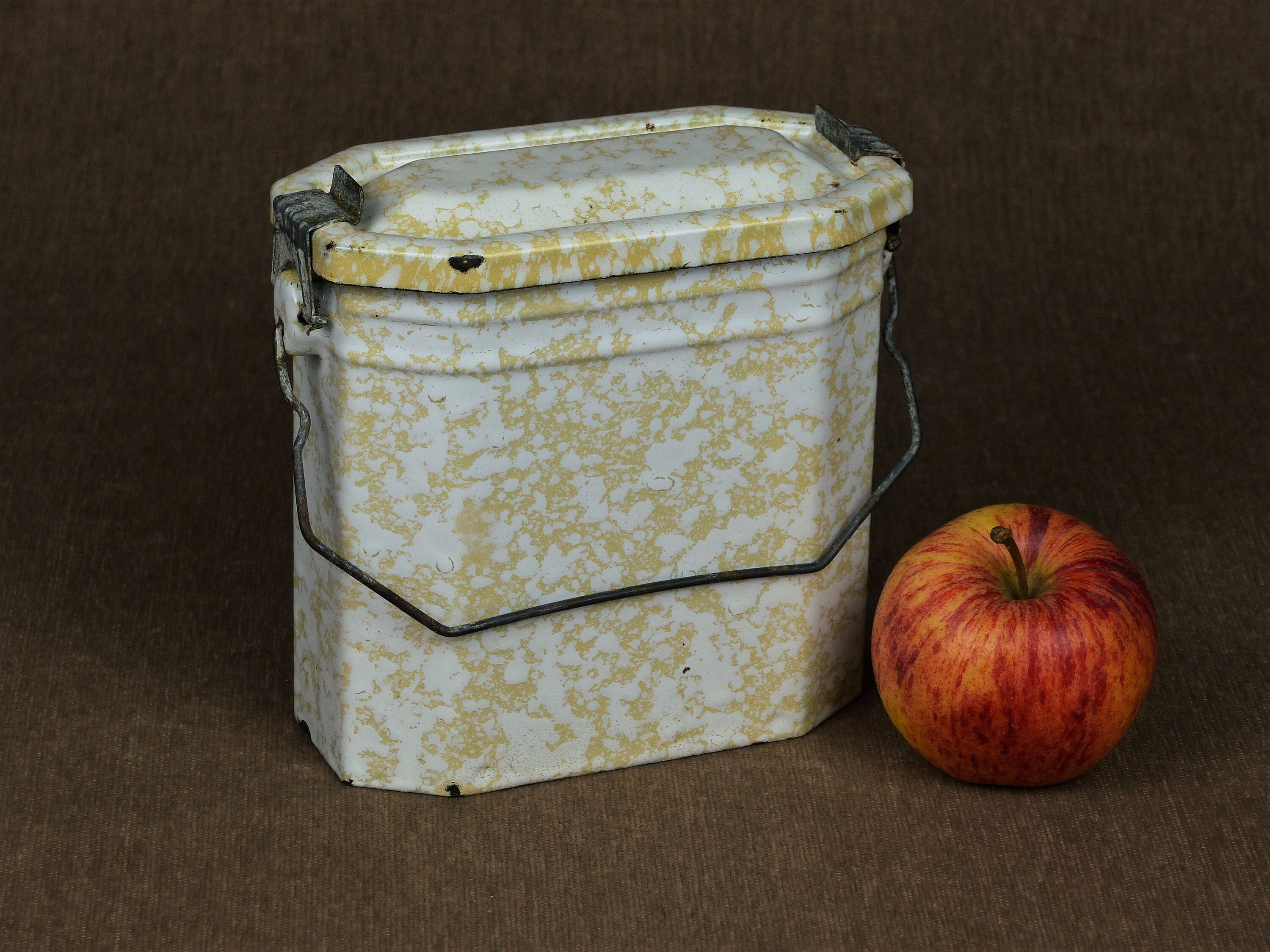 Vintage French Enamel Workman's Lunch Box