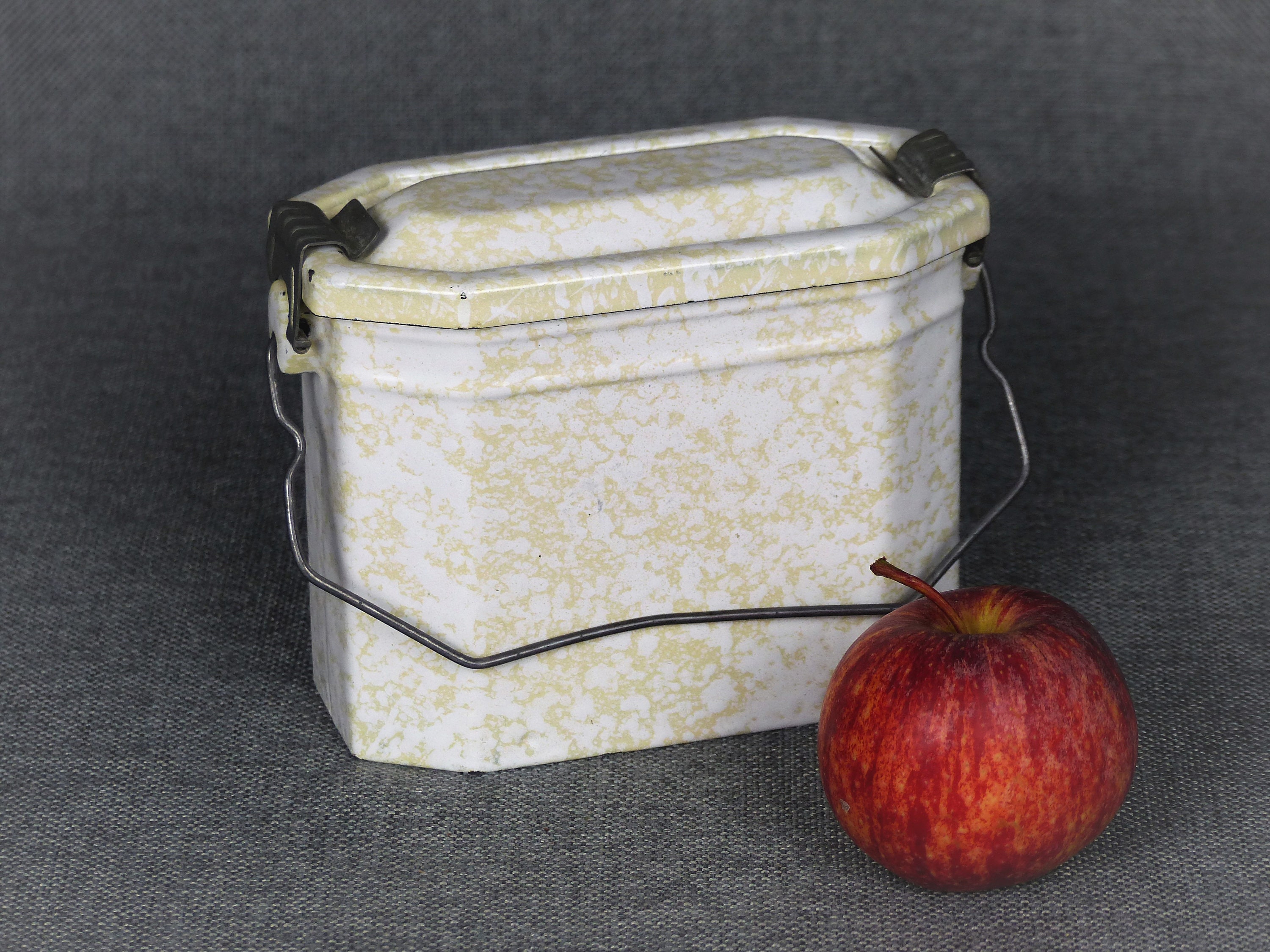 Vintage French Enamel Workman's Lunch Box