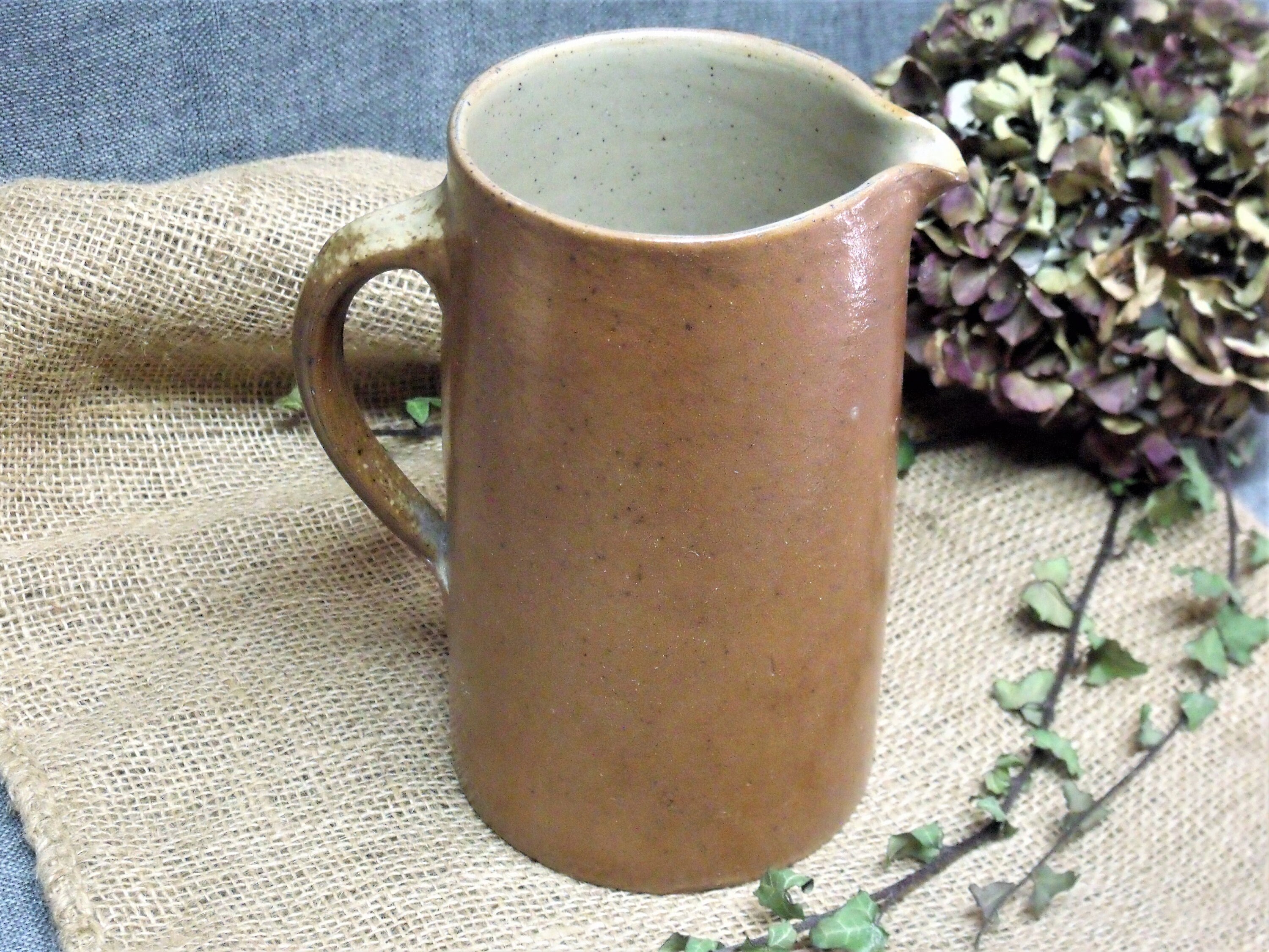 Vintage French Stoneware Pitcher