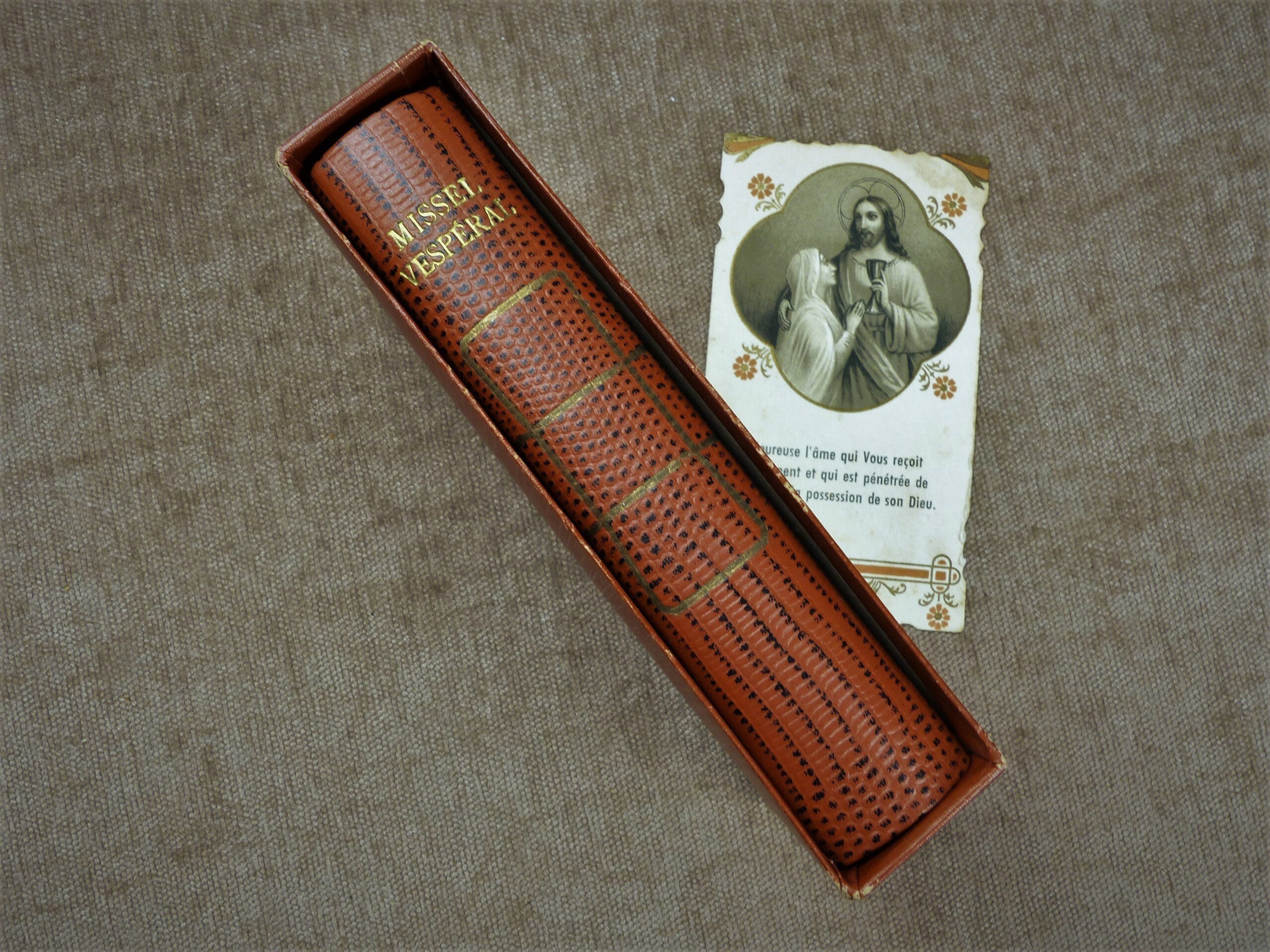 Vintage French Leather Bound Prayer Book - Missel-Vespérel des ...