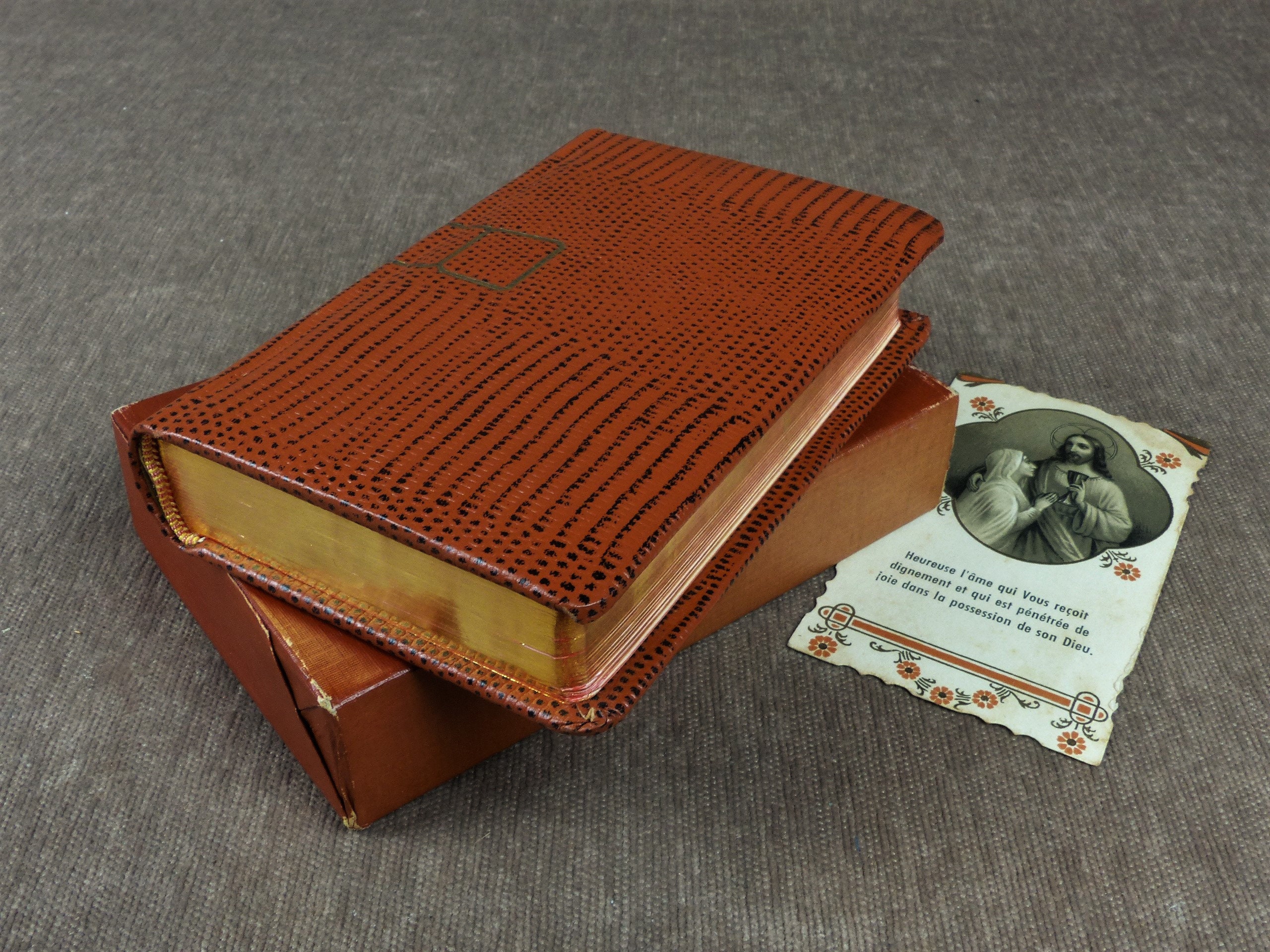 Vintage French Leather Bound Prayer Book - Missel-Vespérel des ...