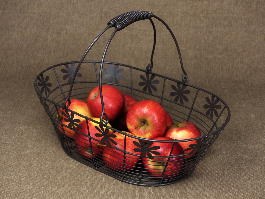 French cottagecore Wire Harvest Basket - Etsy