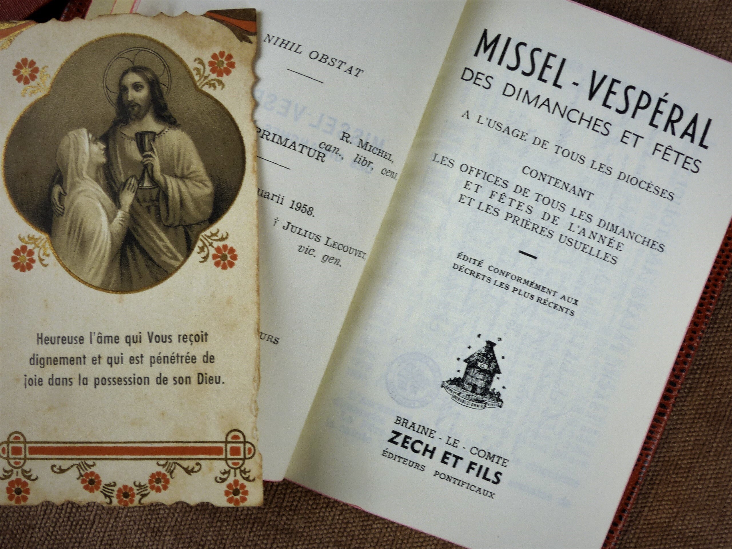 Vintage French Leather Bound Prayer Book - Missel-Vespérel des ...