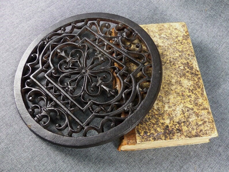 Large Vintage French Cast Iron Trivet