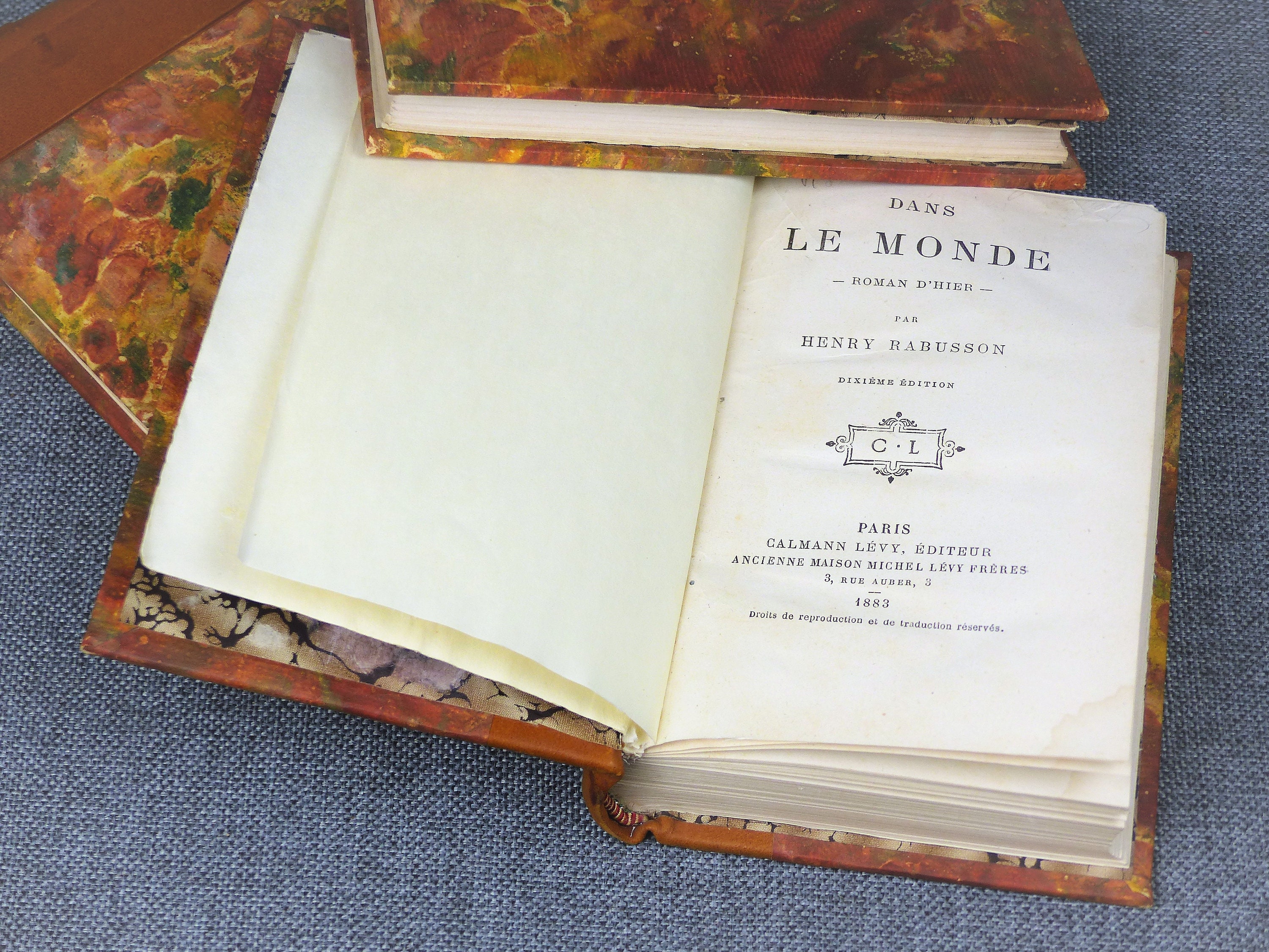Old French Decorative Book Bundle