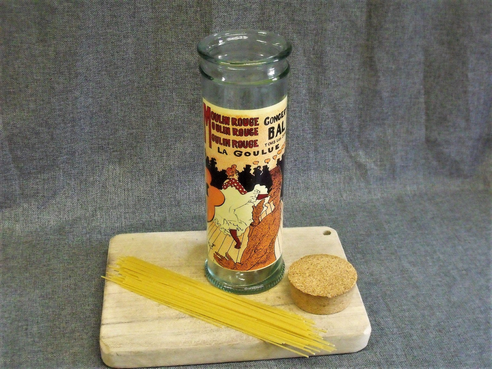 French Vintage MOULIN ROUGE Spaghetti Pasta Jar