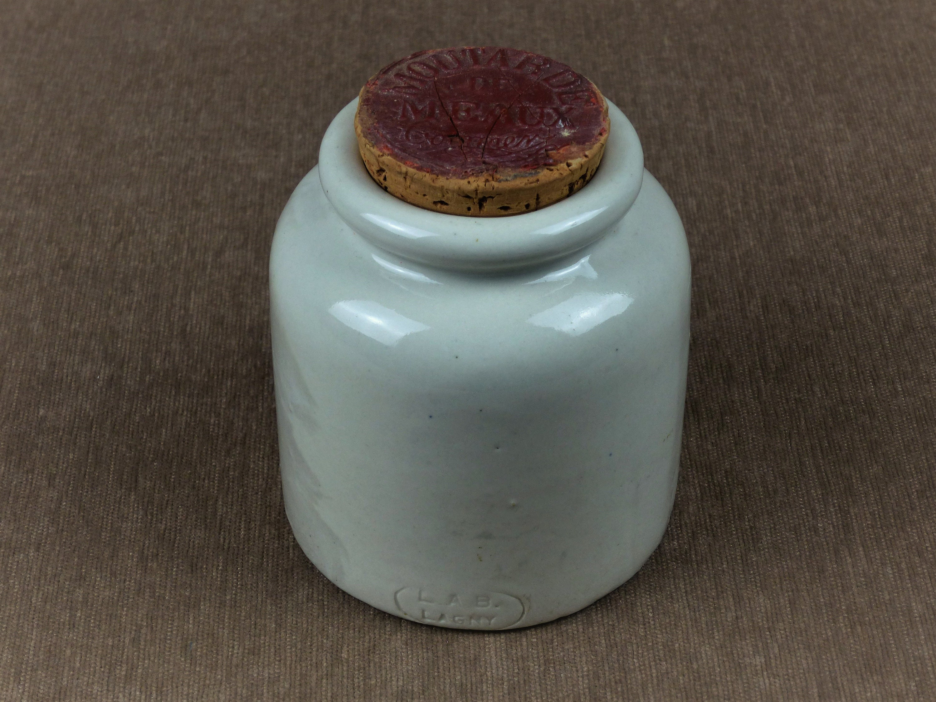 Vintage French Stoneware Mustard Crock
