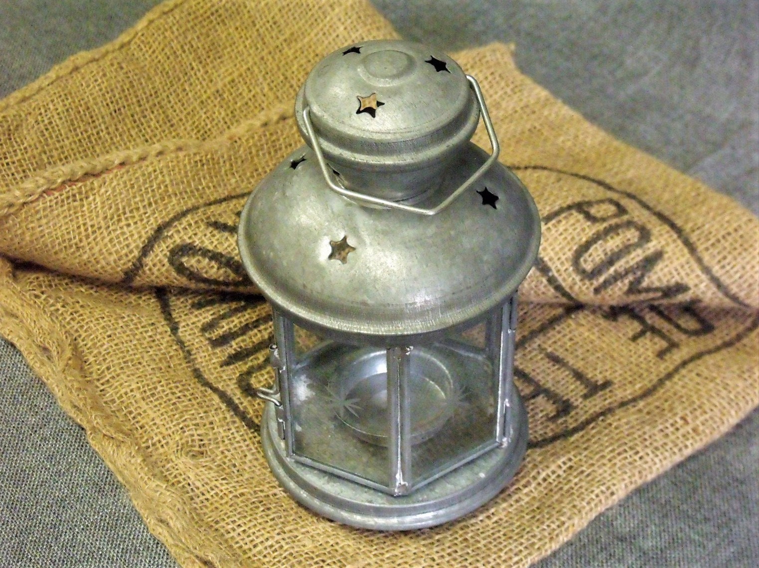 Vintage Zinc Farmhouse Candle Lantern