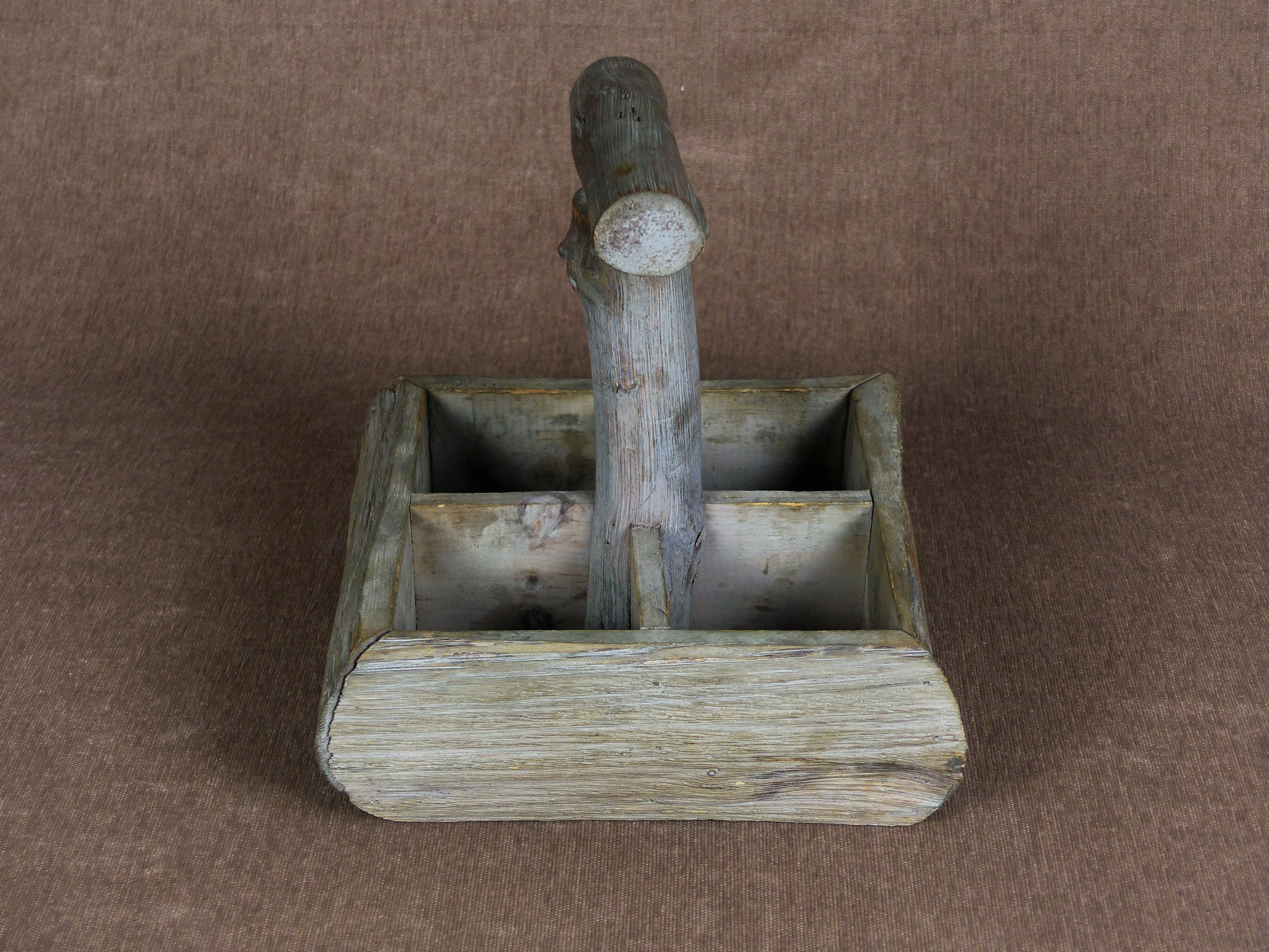 Vintage French Rustic Wood Caddy - Etsy