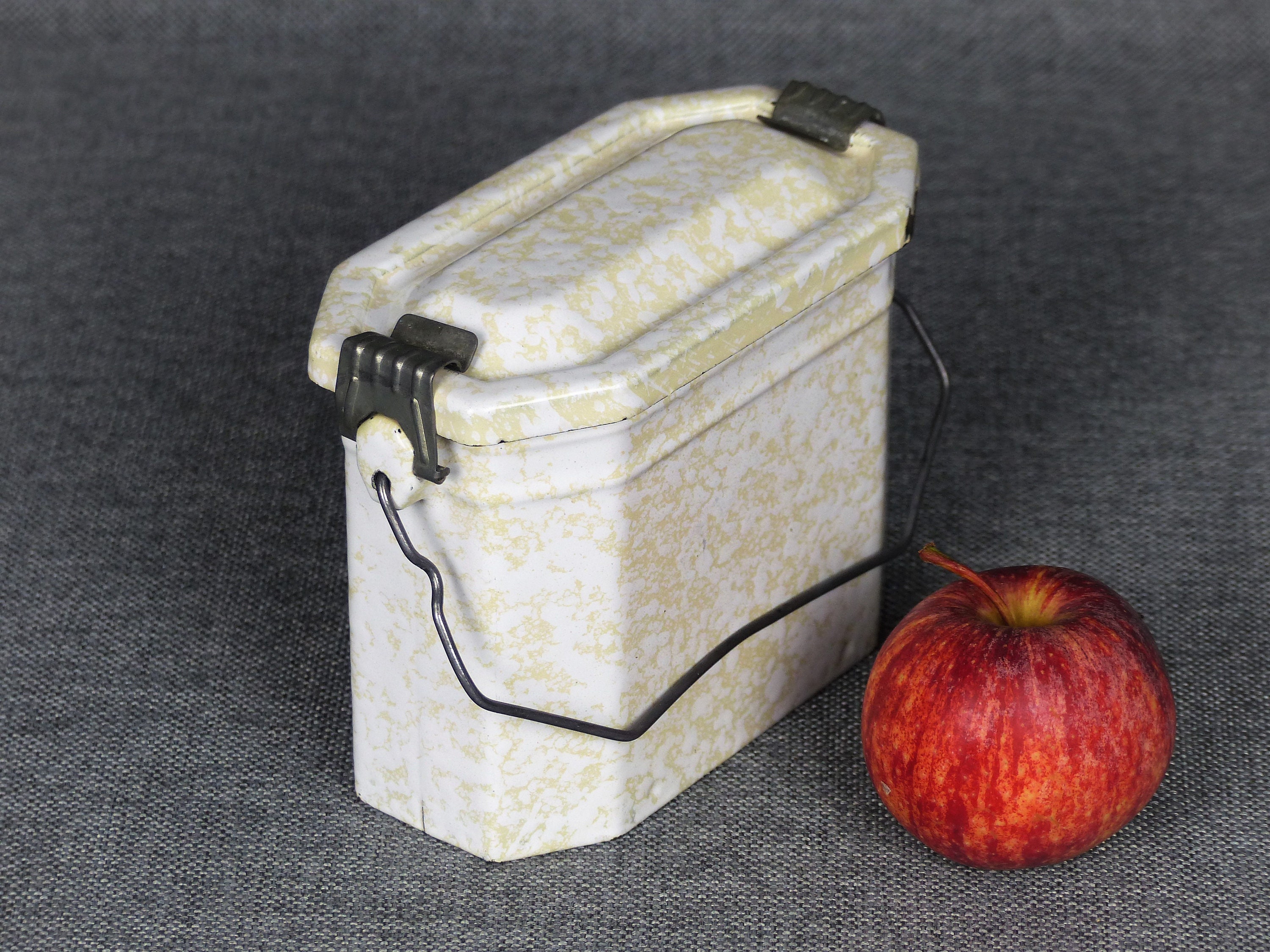 Vintage French Enamel Workman's Lunch Box
