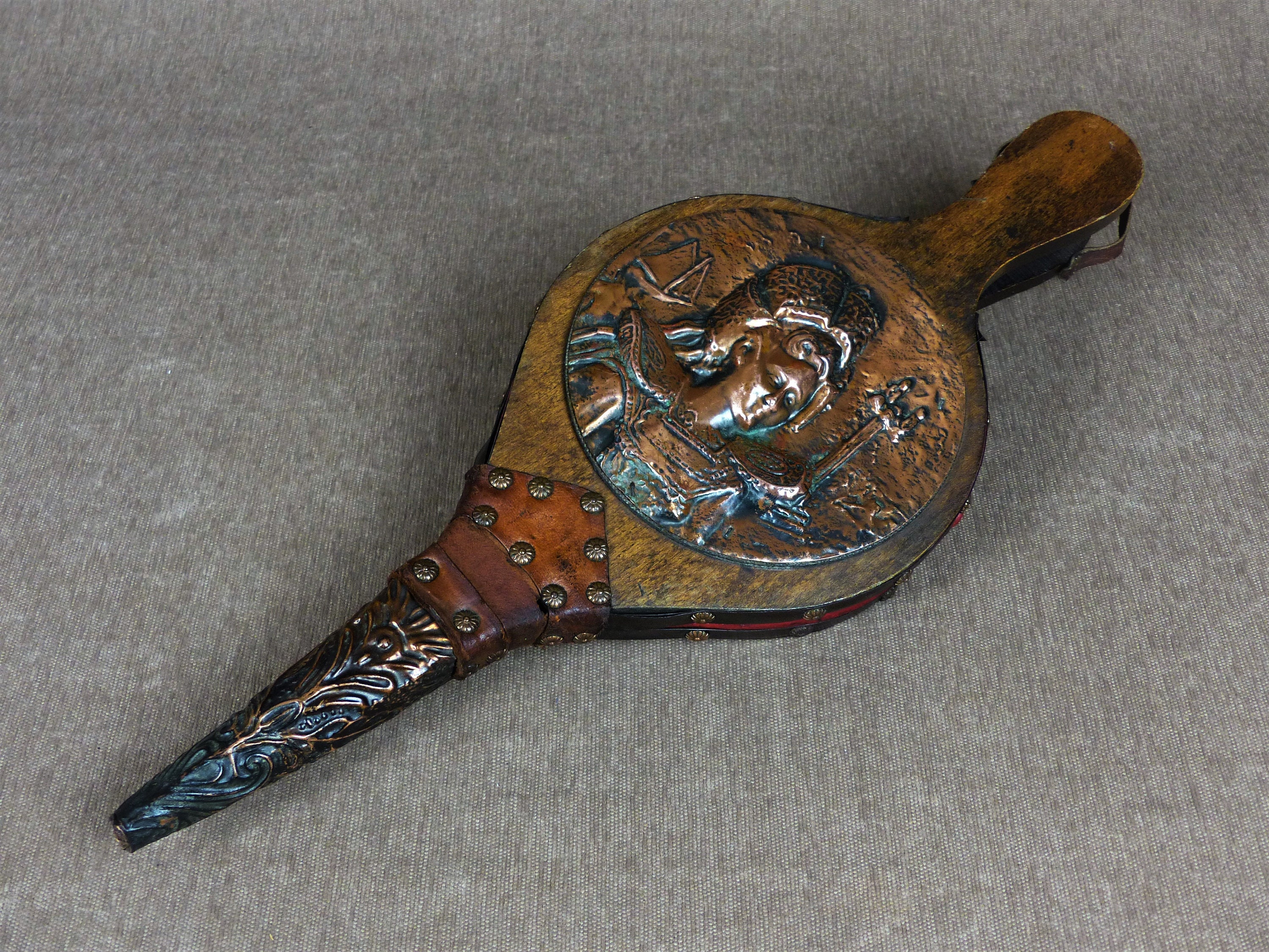 Vintage French Breton Copper Fire Bellows