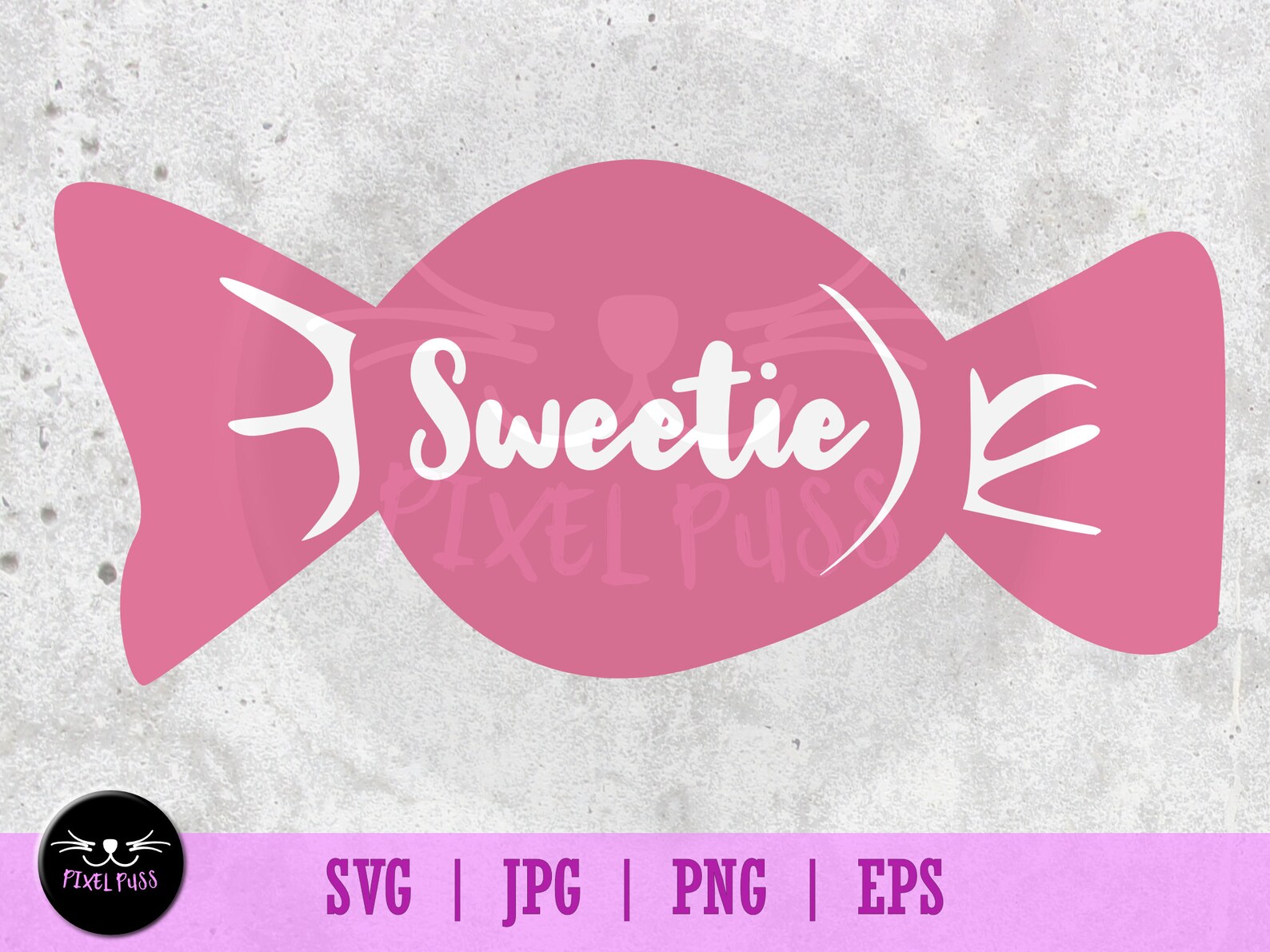 Cute Sweetie Candy Text Decal Baby Kids Wall Art Graphic SVG Vector ...