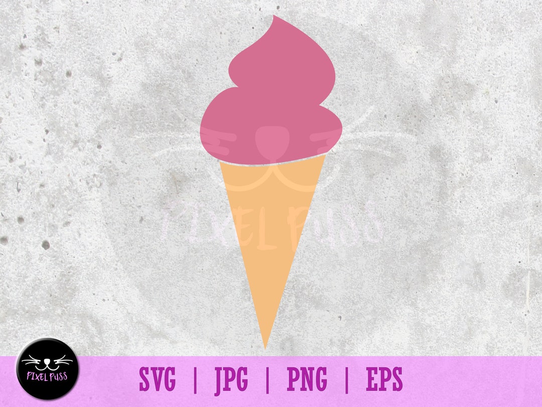 Ice Cream Cone Summer Digital Graphic Decal SVG Vector Illustration ...