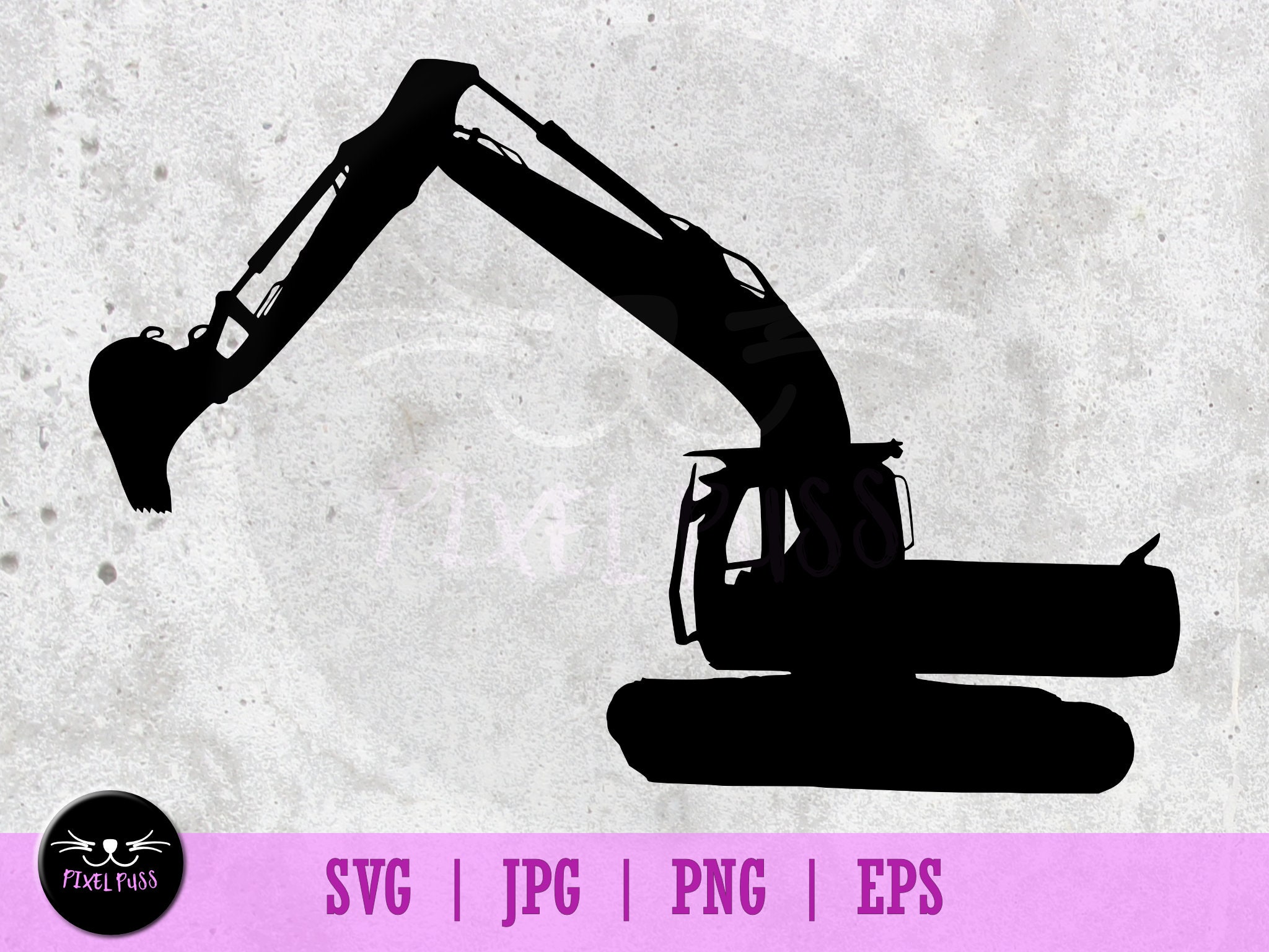 Excavator Construction Silhouette SVG Vector Illustration With PNG, EPS ...