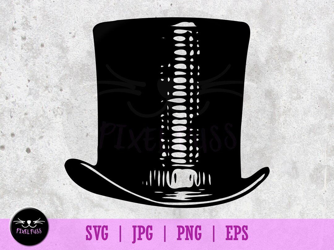 Top Hat Vintage Silhouette SVG Vector Illustration With PNG, EPS, Jpeg ...