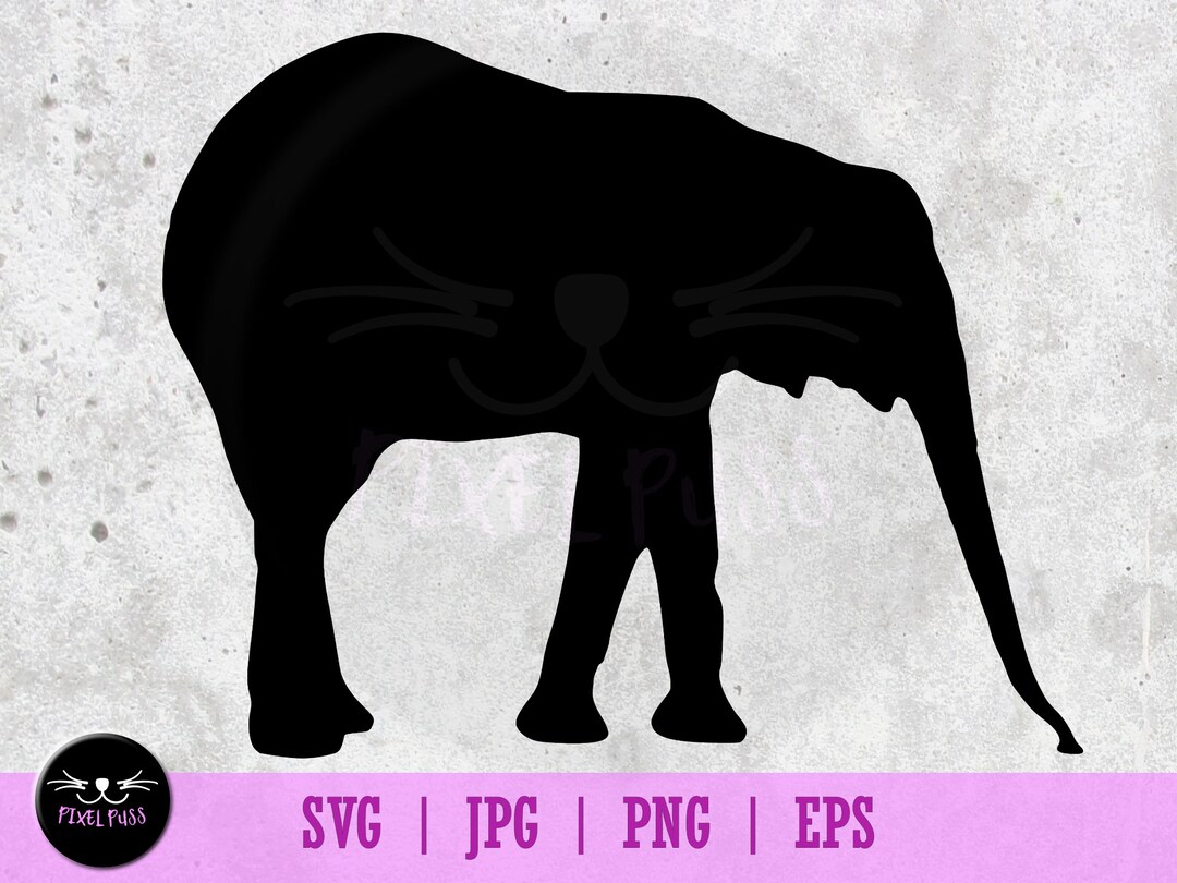 Elephant Figure Elephant SVG PNG Silhouette Zoo Animal Clipart Jungle ...