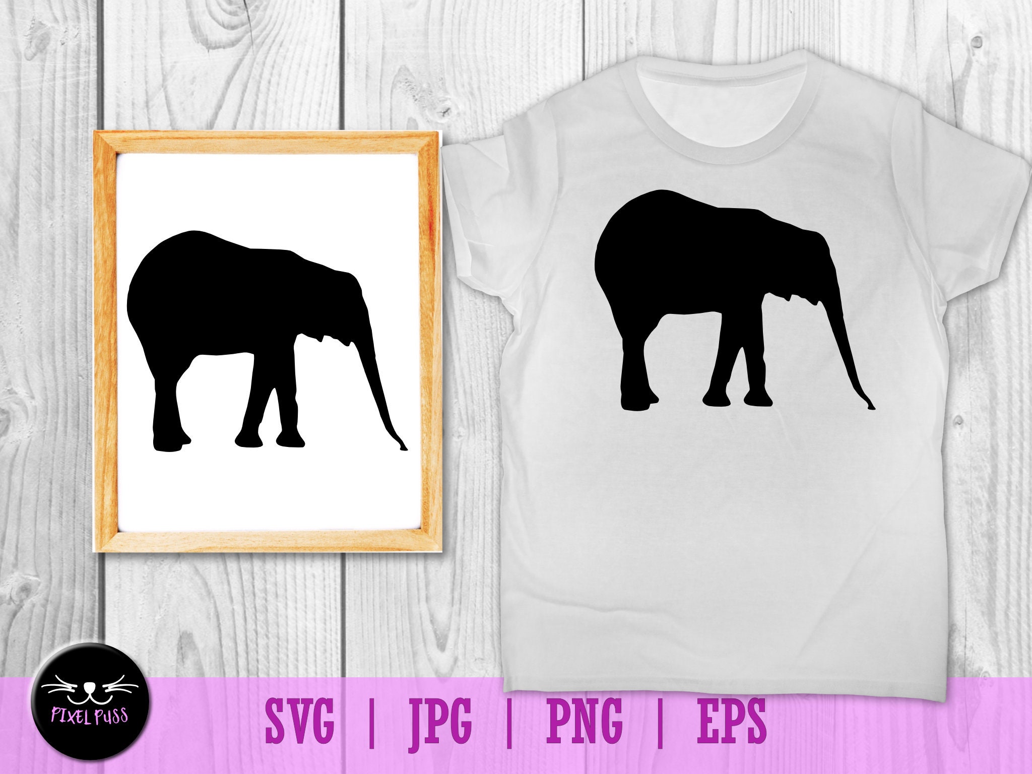 Elephant Figure Elephant SVG PNG Silhouette Zoo Animal Clipart Jungle ...