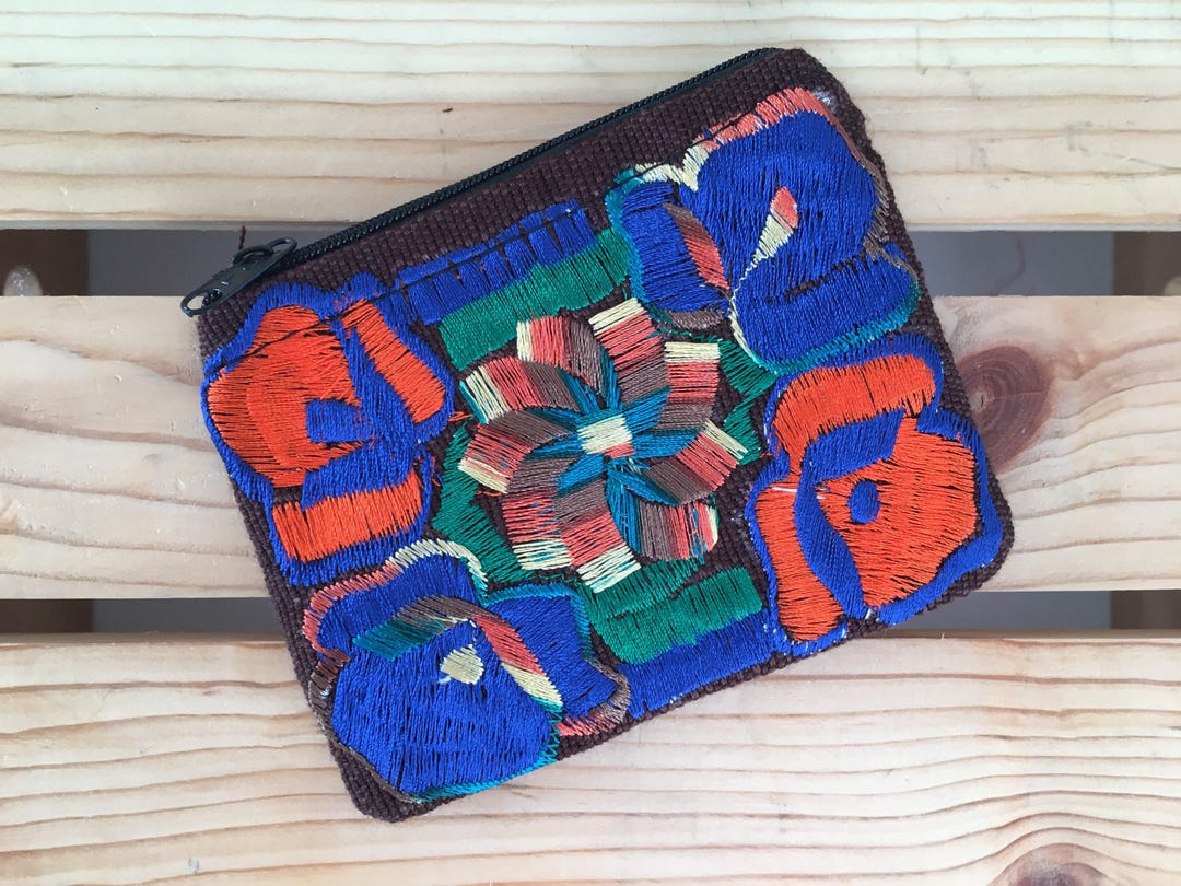Embroidered Coin Purse - Mexican Coin Purse - Floral Coin Purse ...