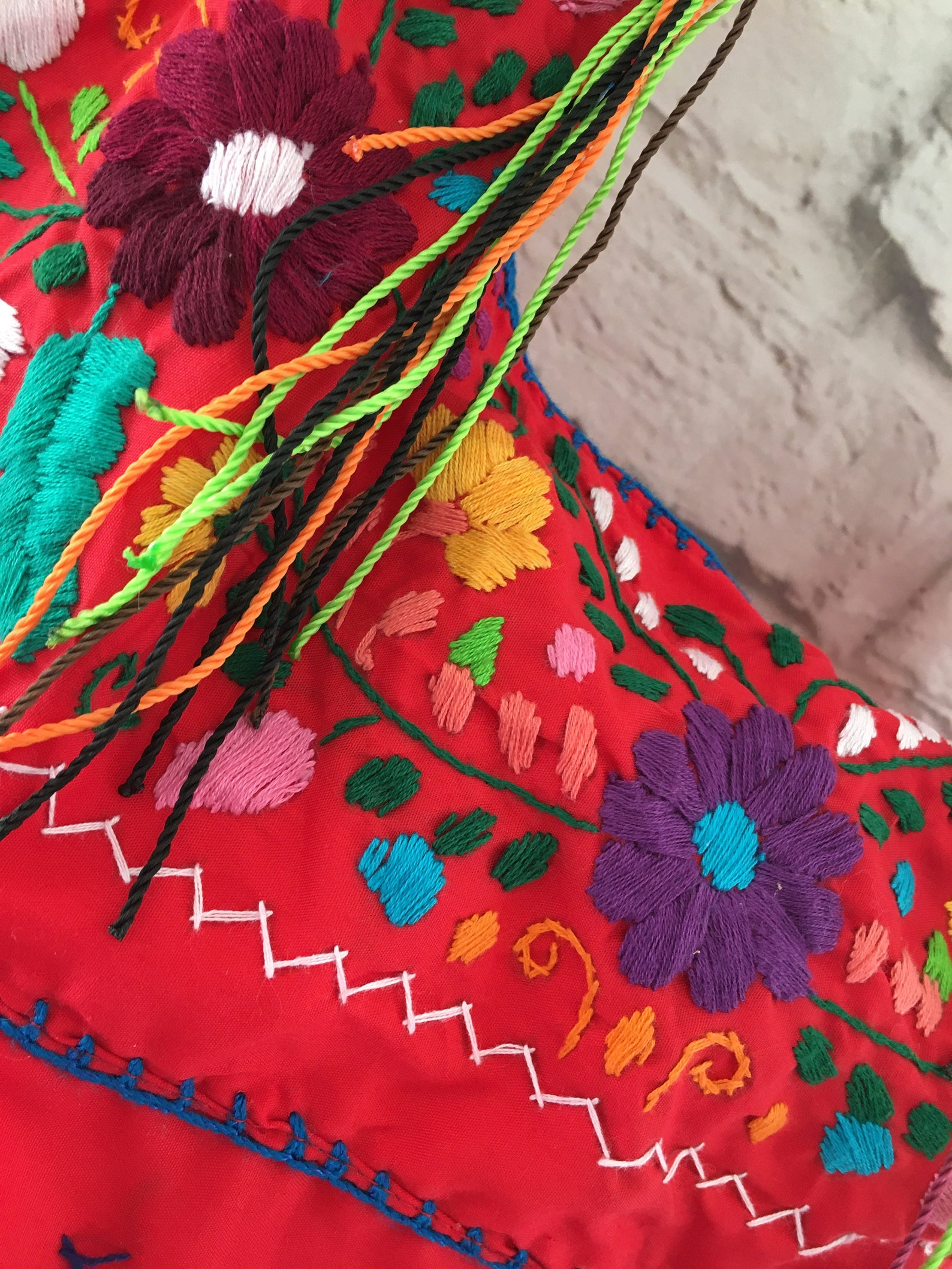 Handmade Floral Embroidered Mexican Satchel or Morral Bag | Etsy