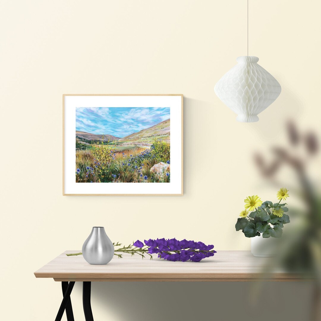 Original Painting of Israel Nature Landscape, Wall Art Acrylic Drawing ...