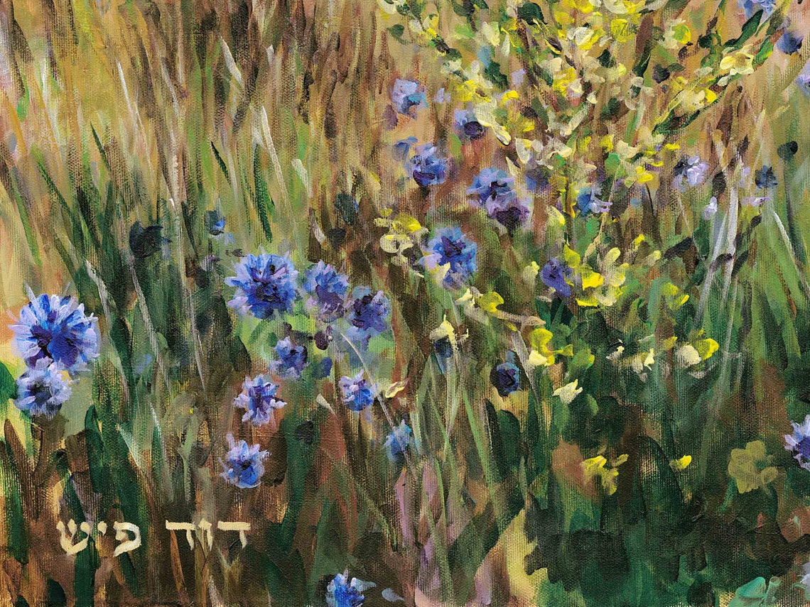 Original Painting of Israel Nature Landscape, Wall Art Acrylic Drawing ...