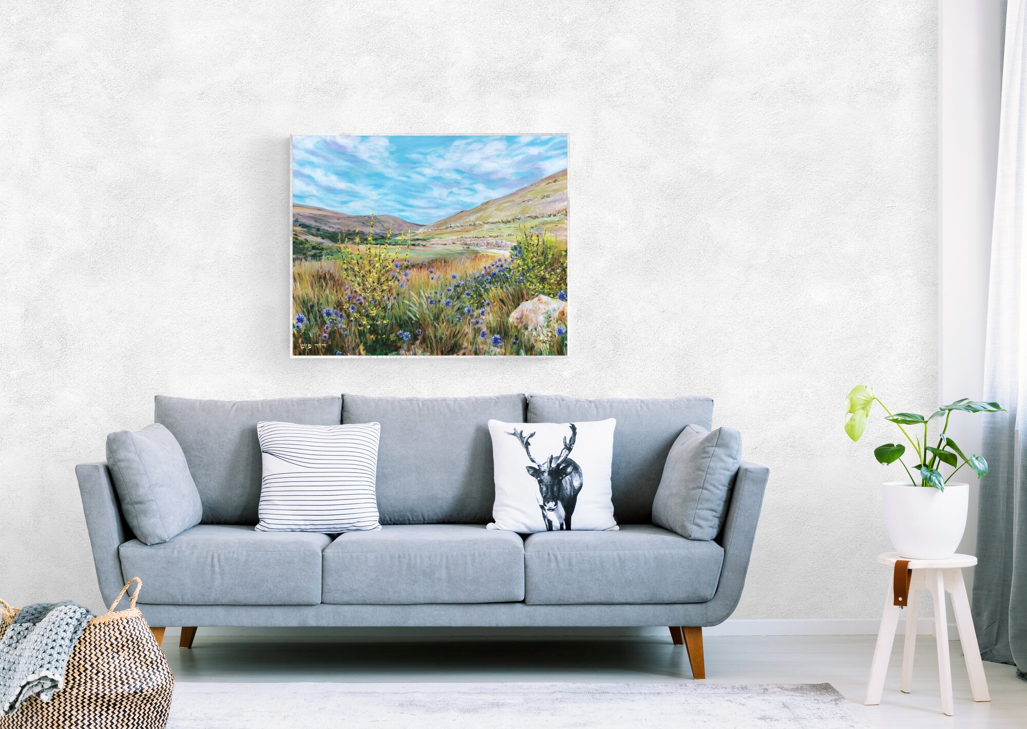 Original Painting of Israel Nature Landscape, Wall Art Acrylic Drawing ...