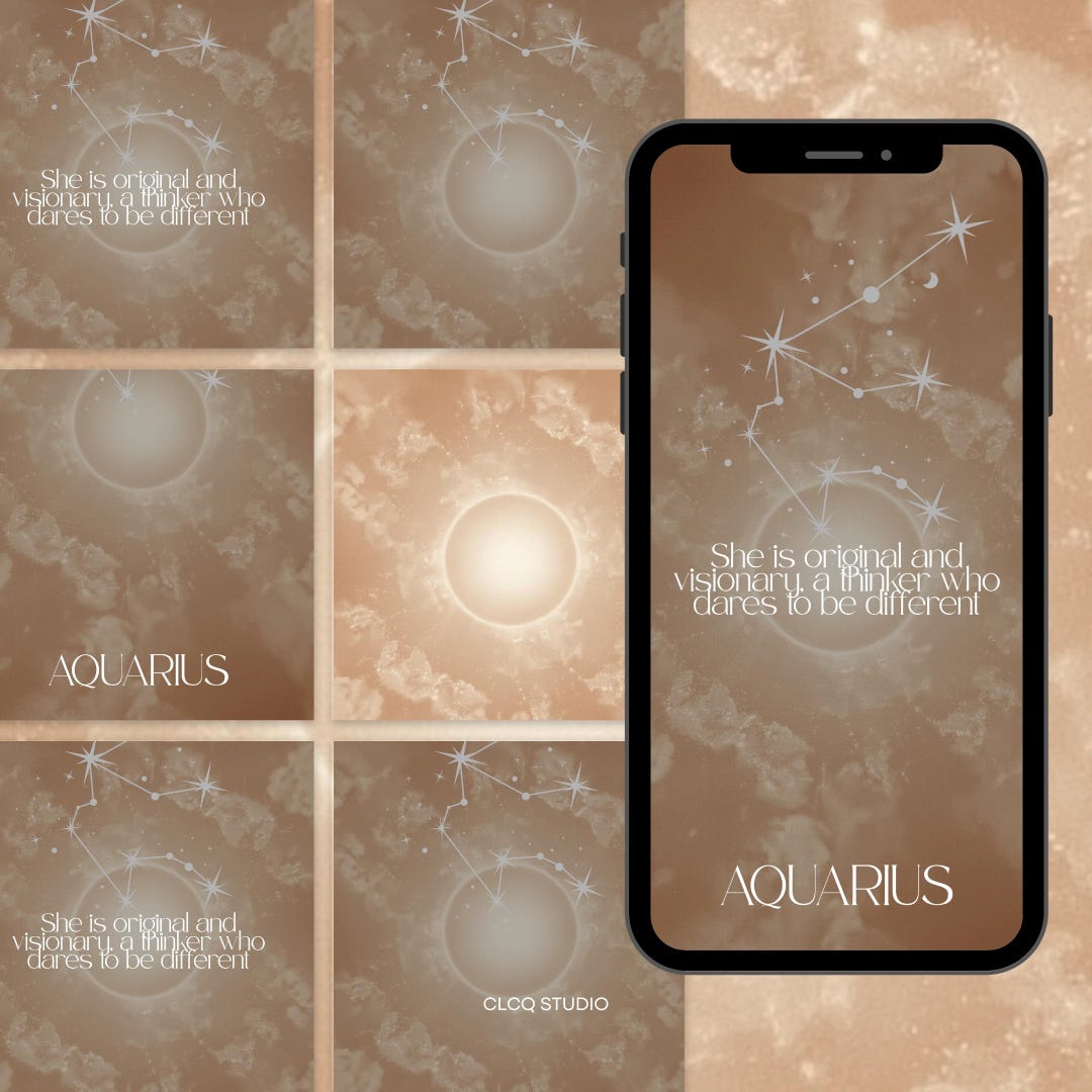 Aesthetic Zodiac Visuals + Unique Editable 9:16 Canva Templates ...
