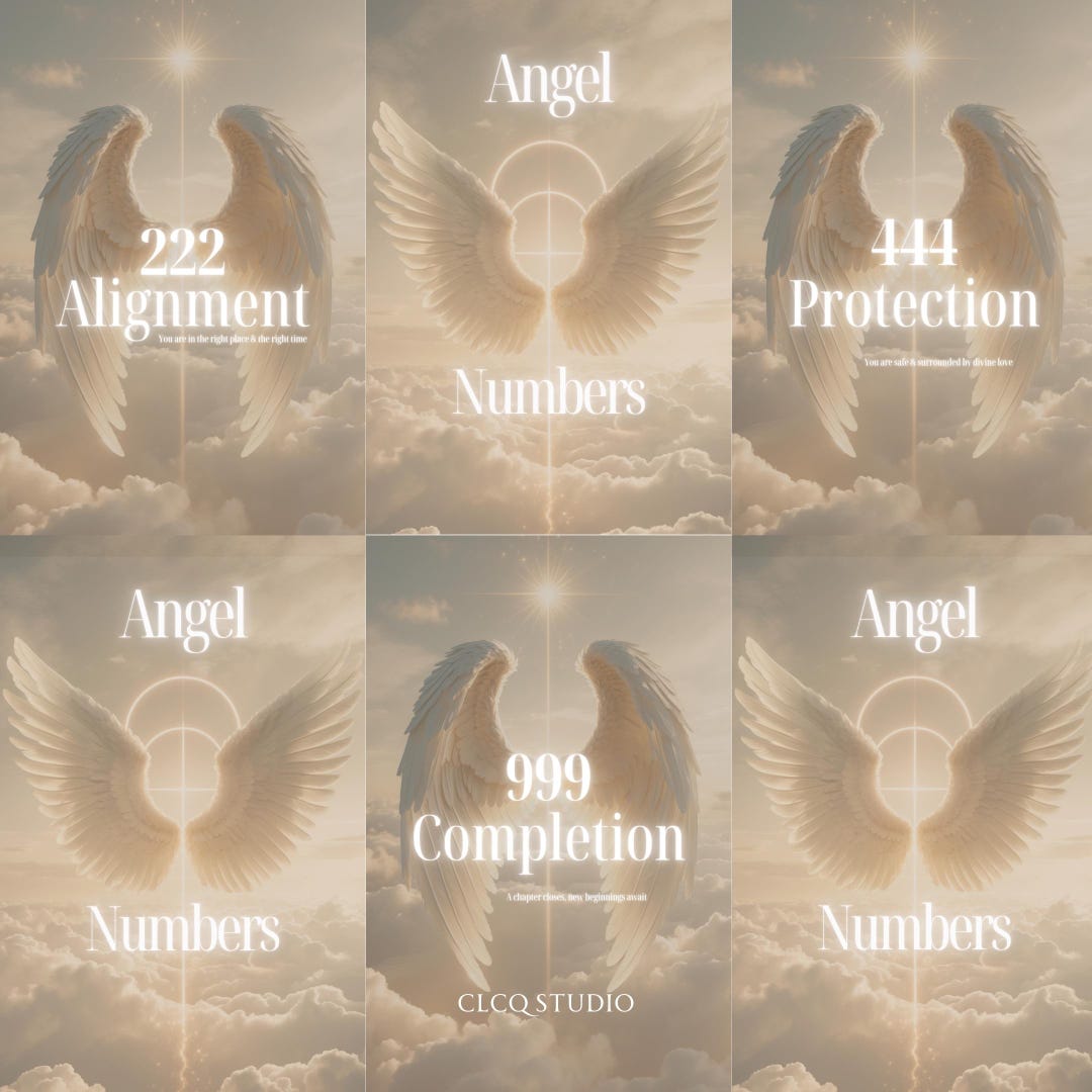 Heavenly Angel Numbers Canva Templates, Editable Instagram Tiktok ...