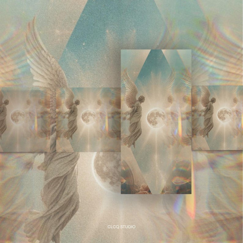 Spiritual Digital Download Bundle, 36 Unique Celestial Collage Visuals ...
