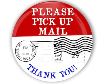 Please Pick up Mail Yellow and White Outgoing Mail Alert | Etsy