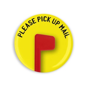 2.25" Red Flag With Bright Yellow Background Please Pick up Mail ...