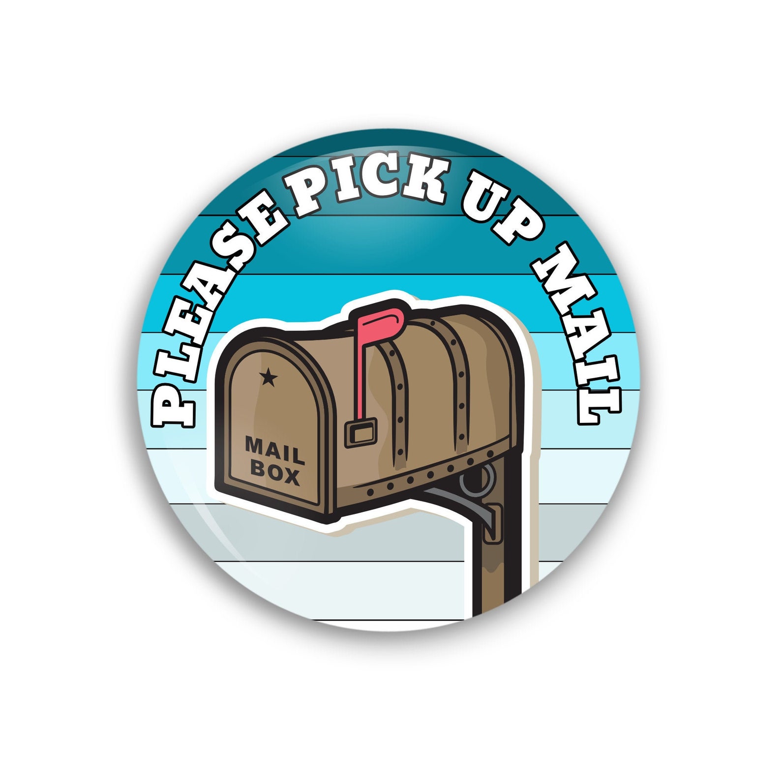 Retro Blue Theme Please Pick Up Mail Mailbox Alert Magnet - Etsy