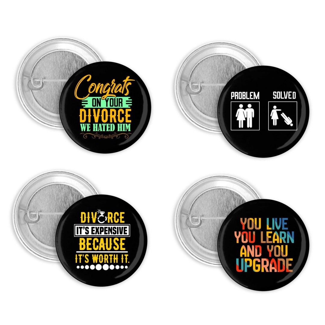 Divorce Pins 1.5 Funny Pin Back Button Set - Etsy