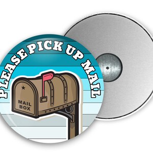 Retro Blue Theme Please Pick up Mail Mailbox Alert Magnet - Etsy