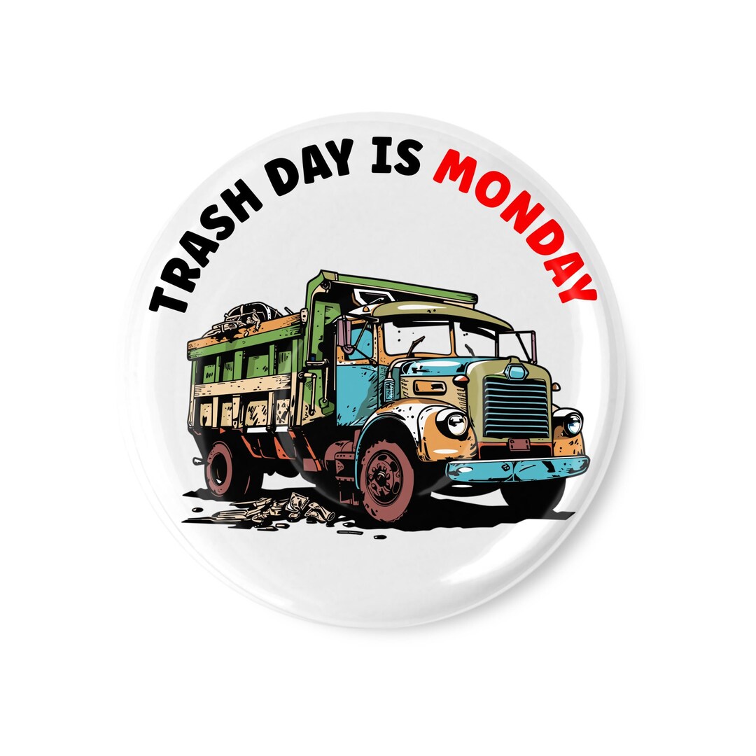 3.5" Pick Your Trash Day Magnet - Vintage Garbage Truck Reminder for ...