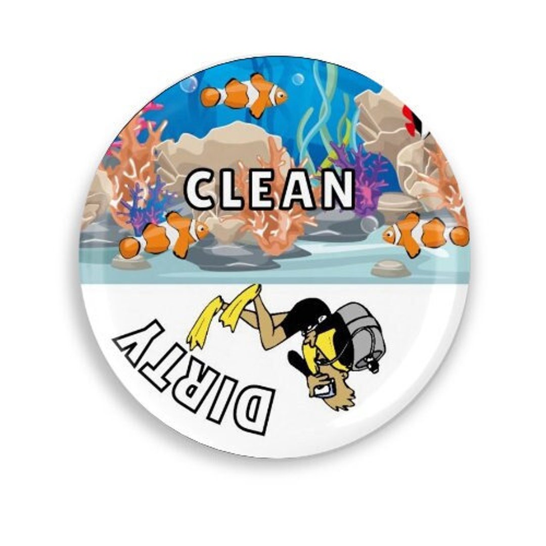 2.25 Saltwater Fish and Scuba Diver Clean Dirty Dishwasher Magnet - Etsy