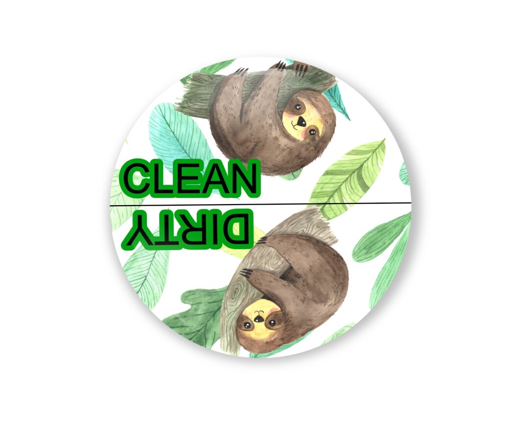 Cute Lazy Sloth Clean Dirty Dishwasher Magnet - Etsy