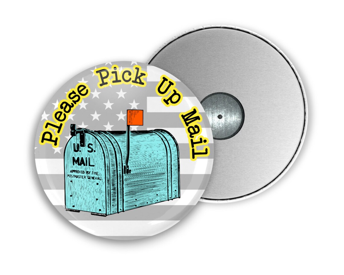 Please Pick up Mail American Flag Background Blue Mailbox | Etsy