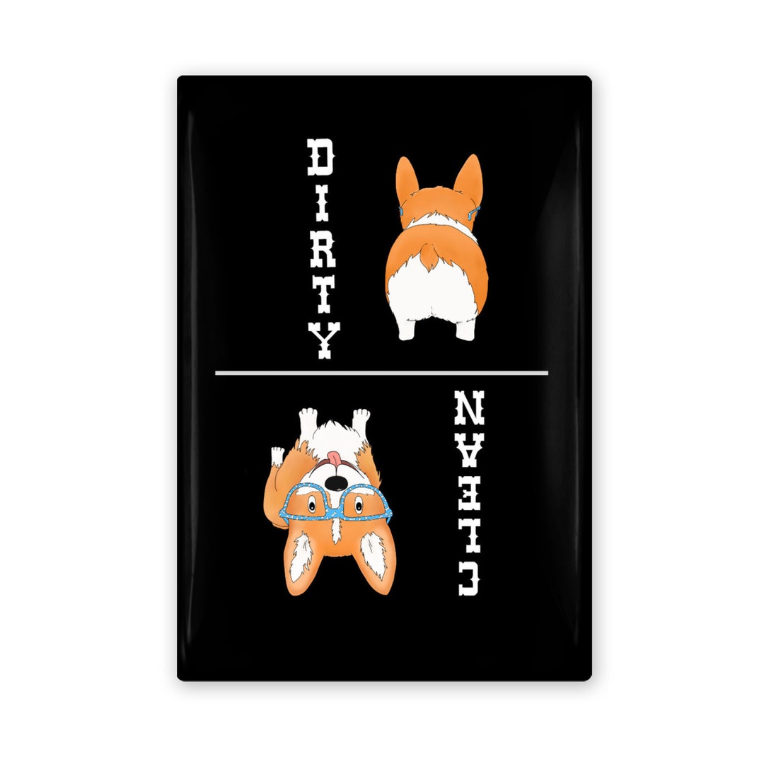 Corgi Butt Clean Dirty Rectangle Dishwasher Magnet 2" X 3" - Etsy