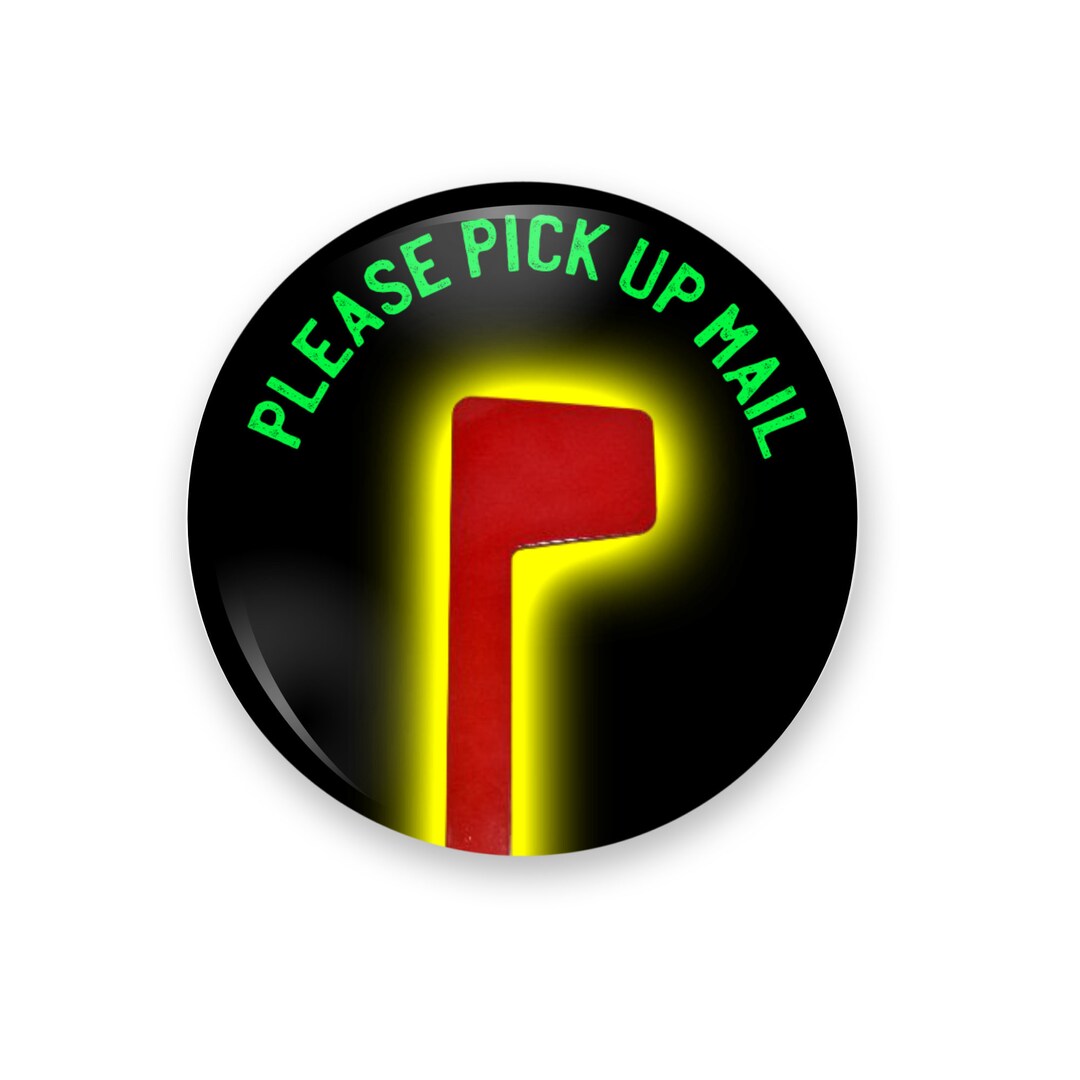 Red Flag With Yellow Glow and Black Background Please Pick up Mail ...