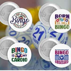Bingo Lovers Funny 1.5" Pin Back Button Set of 4 - Etsy